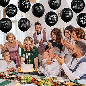 SUNBEAUTY 18PCS Abusive Balloons Funny Old Age Birthday Balloons Offensive Balloons Different Phrases for Men's Birthday Decoration