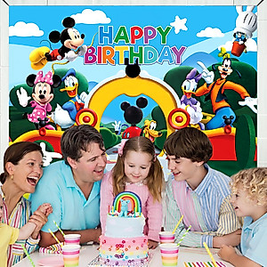 Happy Birthday Party Backdrop 7x5ft, Kids Birthday Decoration Banner Background, Cute Party Supplies for Kids Boys and Girls