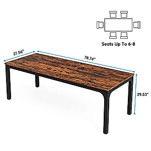 Tribesigns Dining Table for 6-8 Person, 78 inch Long Rectangular Kitchen Dining Table for Living Room and Dining Room, 78.7 x 27.5 x 29.5 Inches(Only Table)