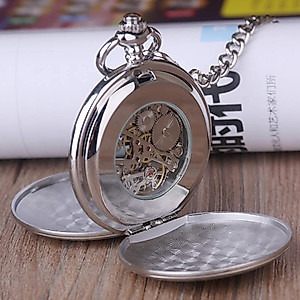 Brelsen Royal Silver Double Hunter Mechanical Pocket Watch