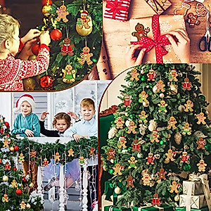36pcs Christmas Wooden Gingerbread Man Ornaments Gingerbread Wood Ornament Ginger Man Christmas Tree Hanging Decorations Gingerbread Figurines Pendant Presents for Xmas Home Party Favor Supplies