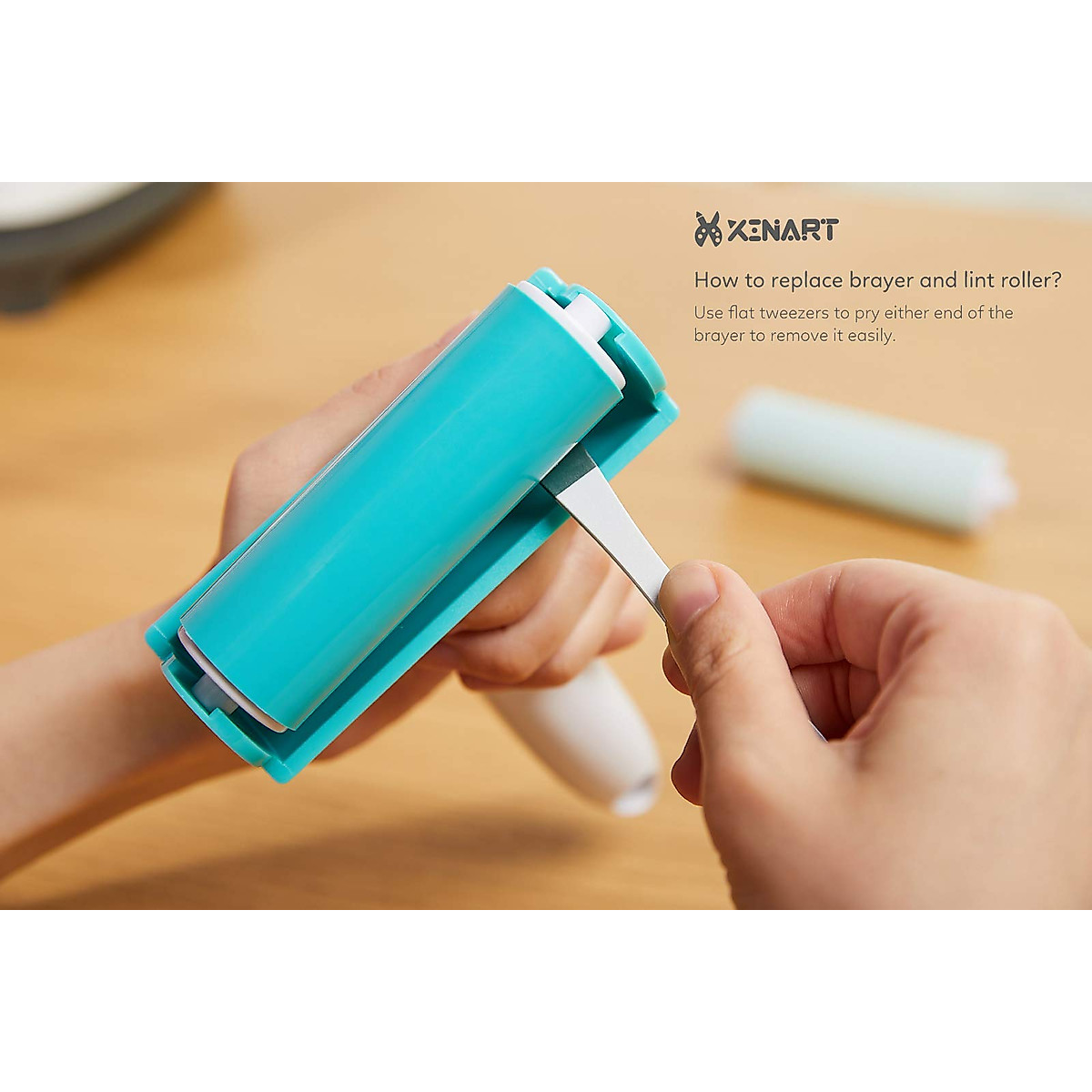 Xinart Brayer Rollers & Mat Remover Tool Set for Cricut/Silhouette/Brother Crafting, Reusable Sticky Lint Rollers Tool for Clothes/T-Shirts Heat Transfer Projects…