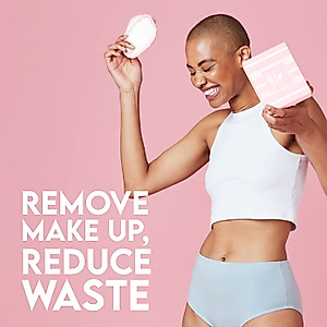 Dock & Bay Reusable Makeup Pads - Face & Skin Cleaner - Ultra Soft, Washable - 3 Pack with Included Wash Bag - (12x10cm) - Peppermint Pink