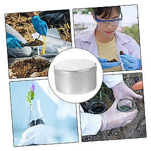 TOKIDNY 3pcs Boxes Weighing Box Sample Containers Soil Weighing Holders Weighing Jars Small Soil Holder Soil Collection Metal Jars Soil Sampling Jars Soil Containers Silver Aluminum
