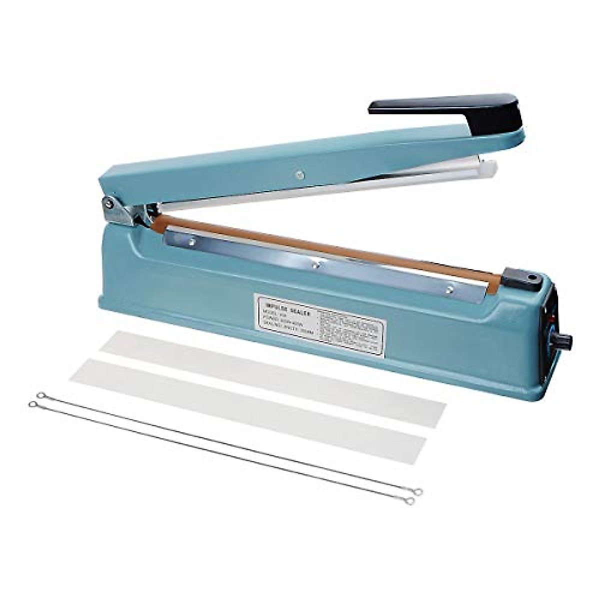 12" (300mm) Impulse Sealer Upgrade Thicken Iron case- Manual Poly Bag Heat Sealing Machine Closer Kit w/Adjustable Timer, Portable with Free Replacement Element Grip and Teflon Tape (12 Inch)