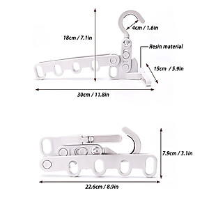 PTZMZB Folding Clothes Drying Rack with 5 Travel Hangers Foldable, Space Saving Foldable Anti Rust Plastic Travel Drying Rack.