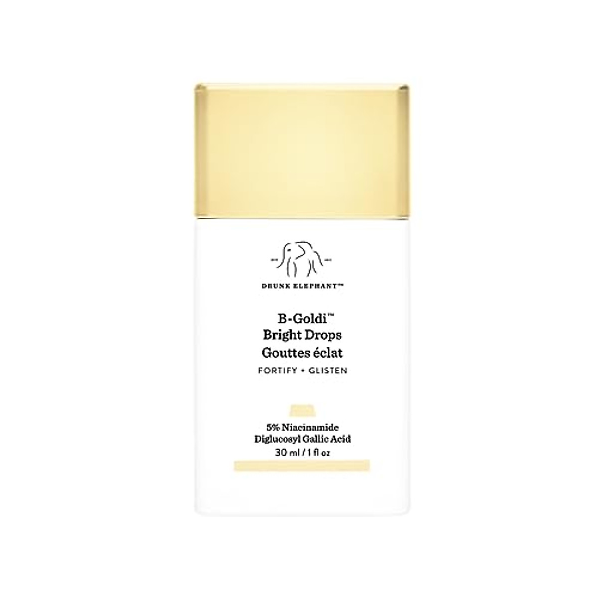 Drunk Elephant B-Goldi Bright Drops - 1 fl oz - Illuminates Skin with 5% Niacinamide & Diglucosyl Gallic Acid - Free of Essential Oils, Silicones & Fragrances - Cruelty Free
