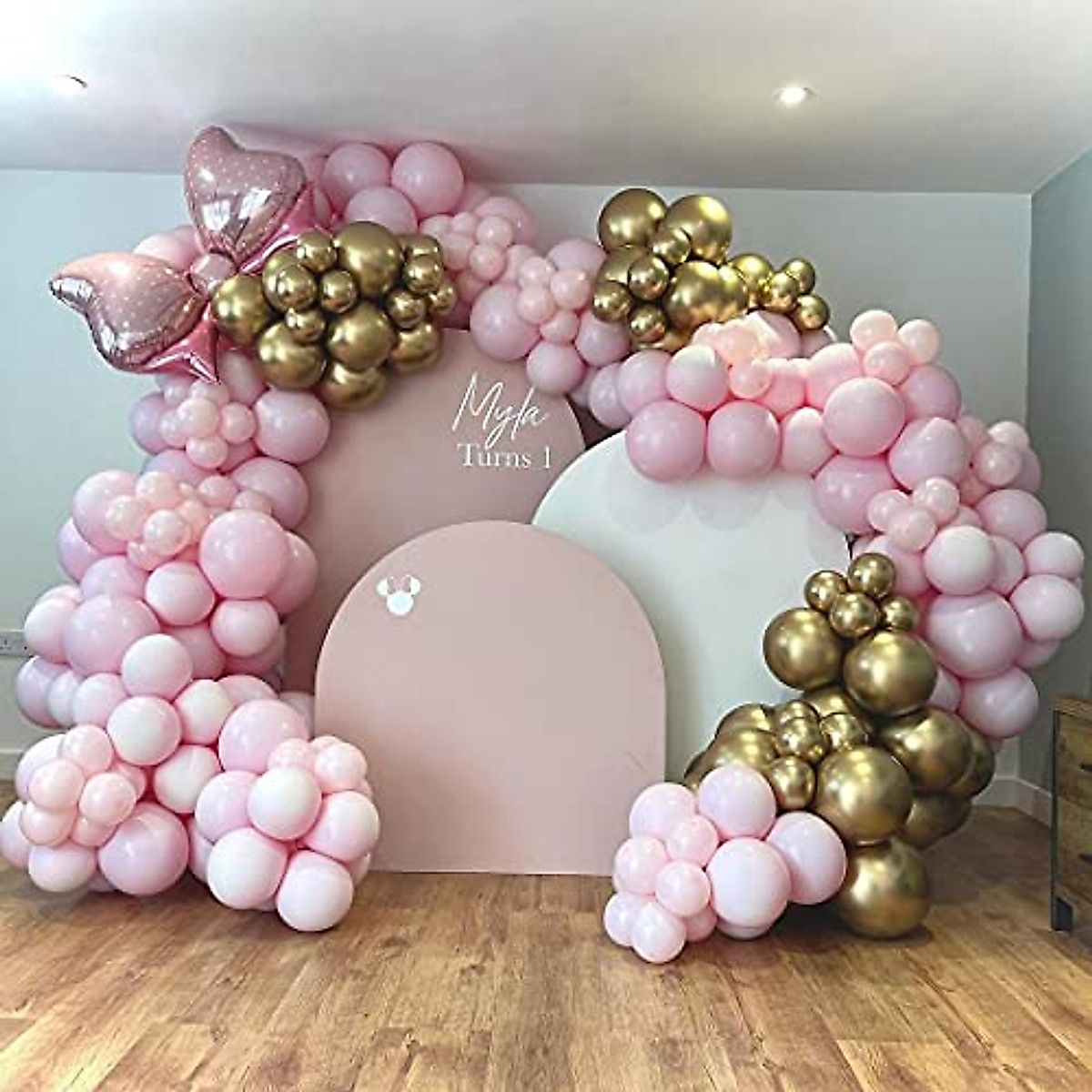 Pink Balloons 85 pcs Light Pink Balloons Garland Arch Kit 5/10/12/18 Inch Different Sizes Pastel Pink Latex Balloons for Pink Birthday Party Decorations Baby Shower Wedding Gender Reveal Decorations