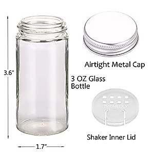 SWOMMOLY Spice Rack Organizer with 24 Empty Round Spice Jars, 396 Spice Labels with Chalk Marker and Funnel Complete Set, Spice Rack Organizer for Cabinet, Pantry, Countertop or Wall Mount, Black