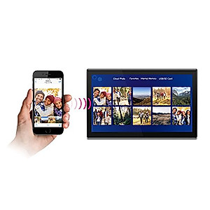 Aluratek 10" WIFI Digital Photo Frame w/ Touchscreen IPS Display, 32GB Mem, 1280 x 800 Res, Easy Setup to Share Photo/Video Wirelessly from Anywhere - AWDMPF110F