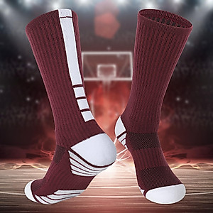 Finerview Elite Basketball Socks for Men 6 Pairs, High-Top Premium Mid Calf Athletic Socks for Adult & Youth