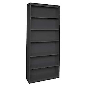 Lorell LLR41294 Fortress Series Steel Black Book Case, 34.5" x 13" x 82"