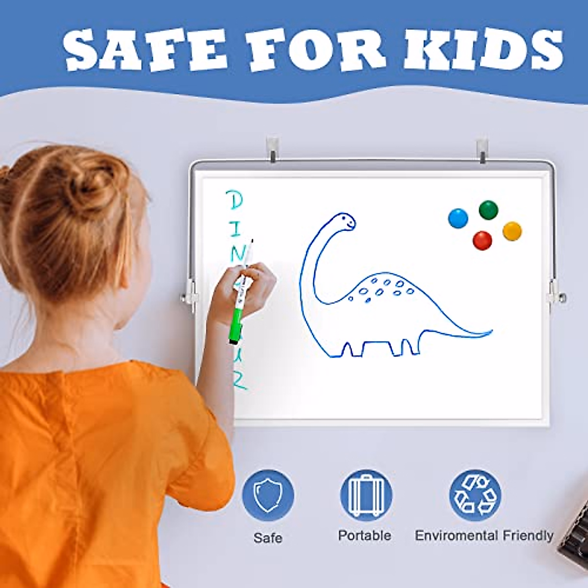 Weekly Dry Erase Board, White Board Dry Erase 16"X12", Double-Sided Magnetic Whiteboard Dry Erase Calendar with Stand for Wall and Desktop, Portable Calendar Whiteboard for Drawing, Writing, Planning