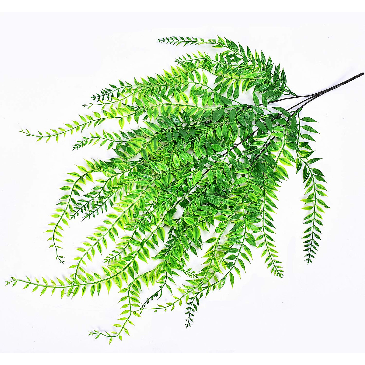 PASYOU Hanging Plant Fake Plants for Decoration, Artificial Vines Plastic Ivy Greenery Garland Decor Grass Faux Leaves Stems for Outdoor Indoor Outside Home Garden Party Office Wedding Vine - 4 Pack