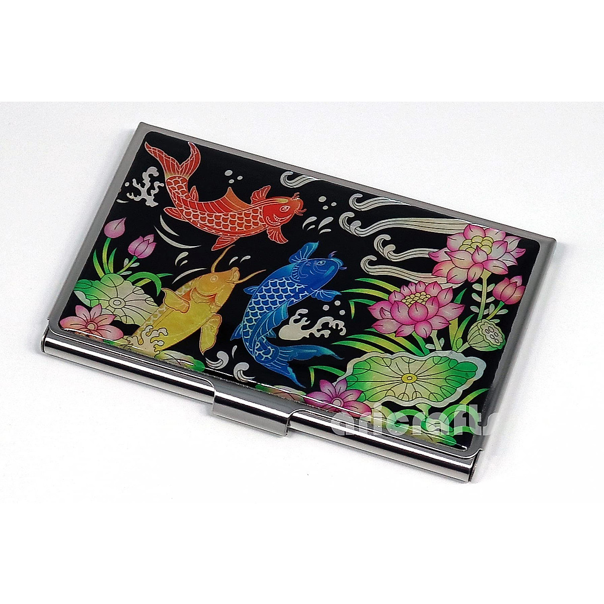 Mother of Pearl Business Card Holder Credit Card Case ID Name Card Holder Metal Card Case Money Cash Case Wallet Arabesque Design