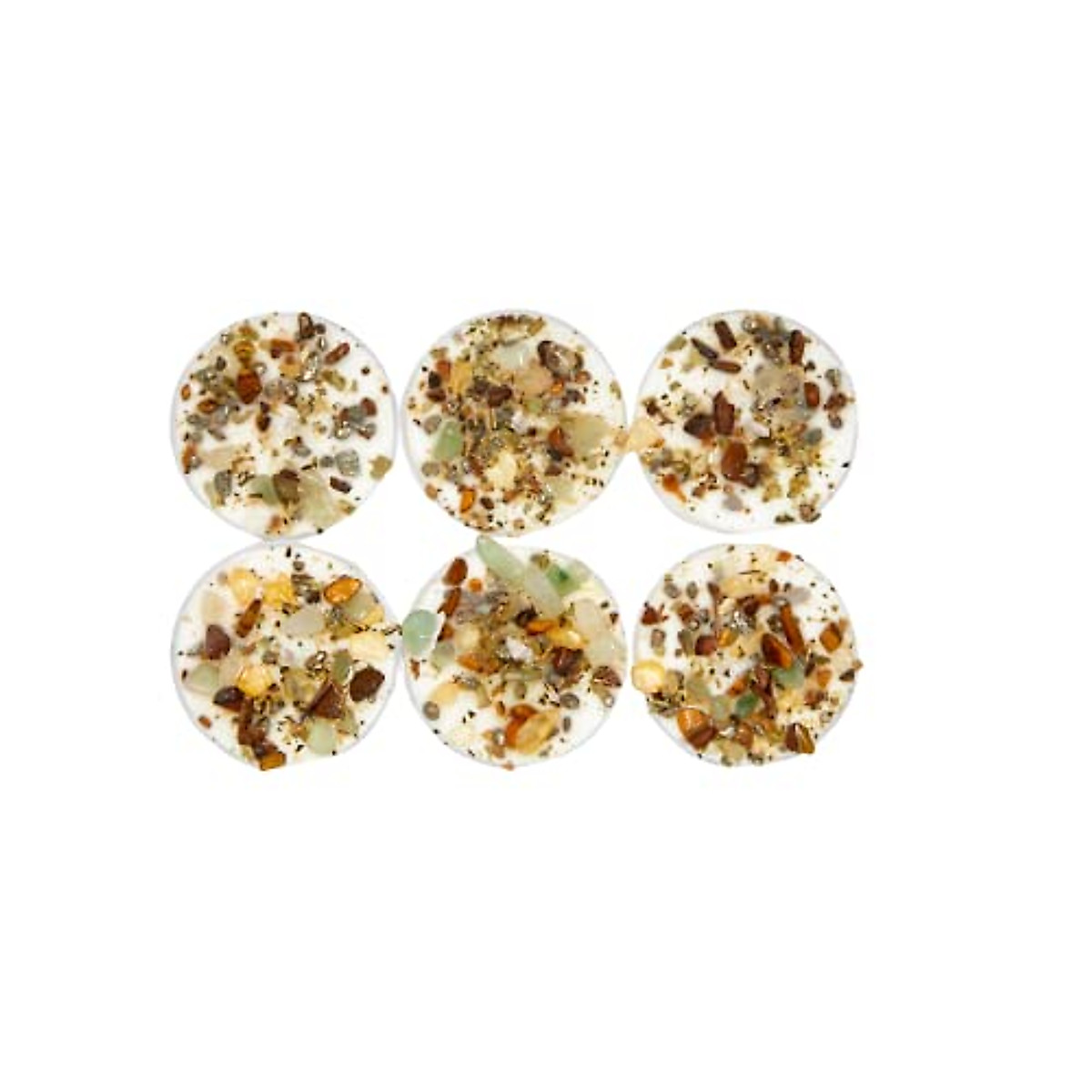 Prosperity Candle by New Moon Beginnings - Crystal Candle - Good Luck, Success, & Abundance Candle - Soy Candle - Bayberry Patchouli Cypress - Set of 6 Tealights