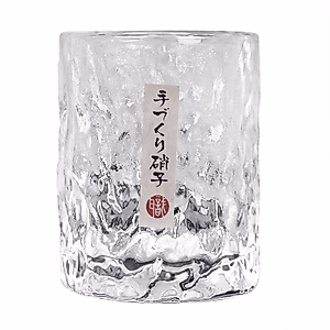 Japanese Whiskey Glass - Handmade Old Fashioned Tumbler | Crystal Hammer Figure Finish | Thickened Drinking Cup for Whiskey Beer Brandy Cocktail Scotch for Men Dad Daddy Fathers Day