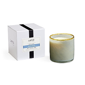 LAFCO New York Signature Candle, Sea & Dune - 15.5 oz - 90-Hour Burn Time - Reusable, Hand Blown Glass Vessel - Made in The USA