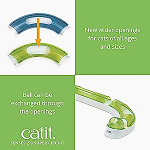 Catit Senses 2.0 Super Circuit Interactive Cat Toy - 12-Piece Closed-Track Ball Toy for All Breed Sizes
