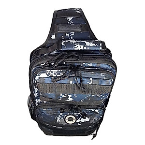 NexPak 12" 800cu. in. Tactical Sling Shoulder Hiking Backpack TL312 DMBK DIGITAL CAMOUFLAGE Navy Blue