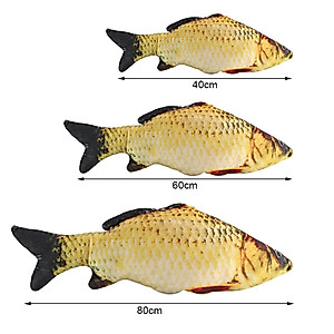 YOUTHINK Plush Toy Fish,Creative 3D Carp Fish Shape Simulation Cushion Throw Pillow Children Gift Sofa Home Decor 60cmgiant Fish Pillow Fish Pillow(40CM)
