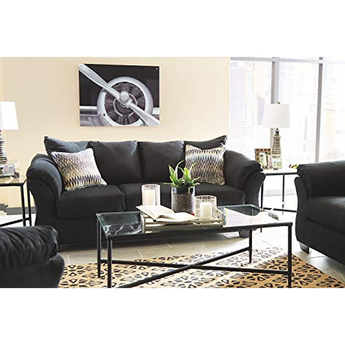 Signature Design by Ashley Darcy Classic Contemporary Sofa, Black