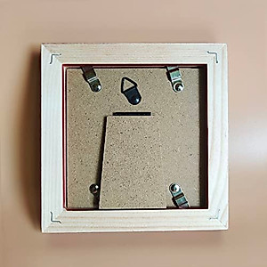 KELE MODEL 4x4 Picture Frames RED Solid Wood Frame, Plastic Panel (Film Needs to be Removed) Table or Wall.Front Window Opening 3.5x3.5 inch.