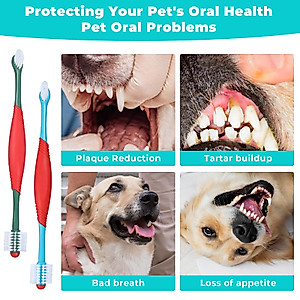 2 PCS Dog Teeth Cleaning Brush, 360 Degree Dog Tooth Brush, Dual Head DogToothbrush, Dog Cleaning Tooth Brushing Kit, Designed for Pet Dental Care, Keep Pet Teeth Cleaning for Small and Large Dogs