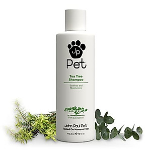 John Paul Pet Australian Tea Tree and Eucalyptus Oil Shampoo for Dogs and Cats, Cleanses Moisturizes and Soothes Skin Irritations, 16-Ounce, clear (JPS5484)