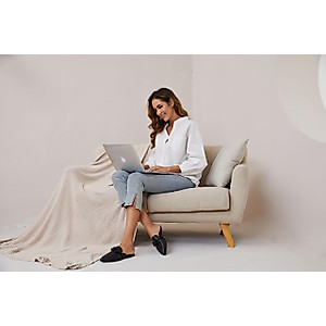 EasySmile Metal Chain Decor Flat Mules for Women Closed Pointed Toe Slip on Loafers Slides Backless Mules Shoes