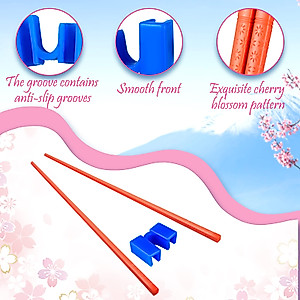 5 Pairs Reusable Chopstick Helpers Non Slippery Training Chopsticks for Adult Replaceable Practice Chopsticks Heat Resistant Chopsticks Holder with Clip for Trainer (Mixed Color, Alloy)