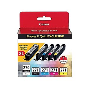 Canon 1804229 PGI 270 XL/CLI 271 Black/Color Ink Cartridge High Yield
