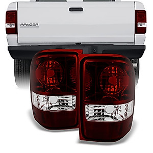 AKKON - For Ford Ranger Pickup Truck Dark Red Rear Tail Lights Brake Lamps Turn Signal Replacement Left+Right