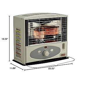 Dyna-Glo RMC-55R7 Indoor Kerosene Radiant Heater, 10000 BTU, Ivory