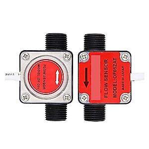 XAXAX Water Flow Meter, 1/2" 3/4" Gear Flowmeter Hall Flow Sensor, Milk Chemical Oil Flow Meter Flow Sensor, Switch for Viscous Liquid DC5~18V,Gallon, QTS, PTS, L, m³(DN20,Round Cover)