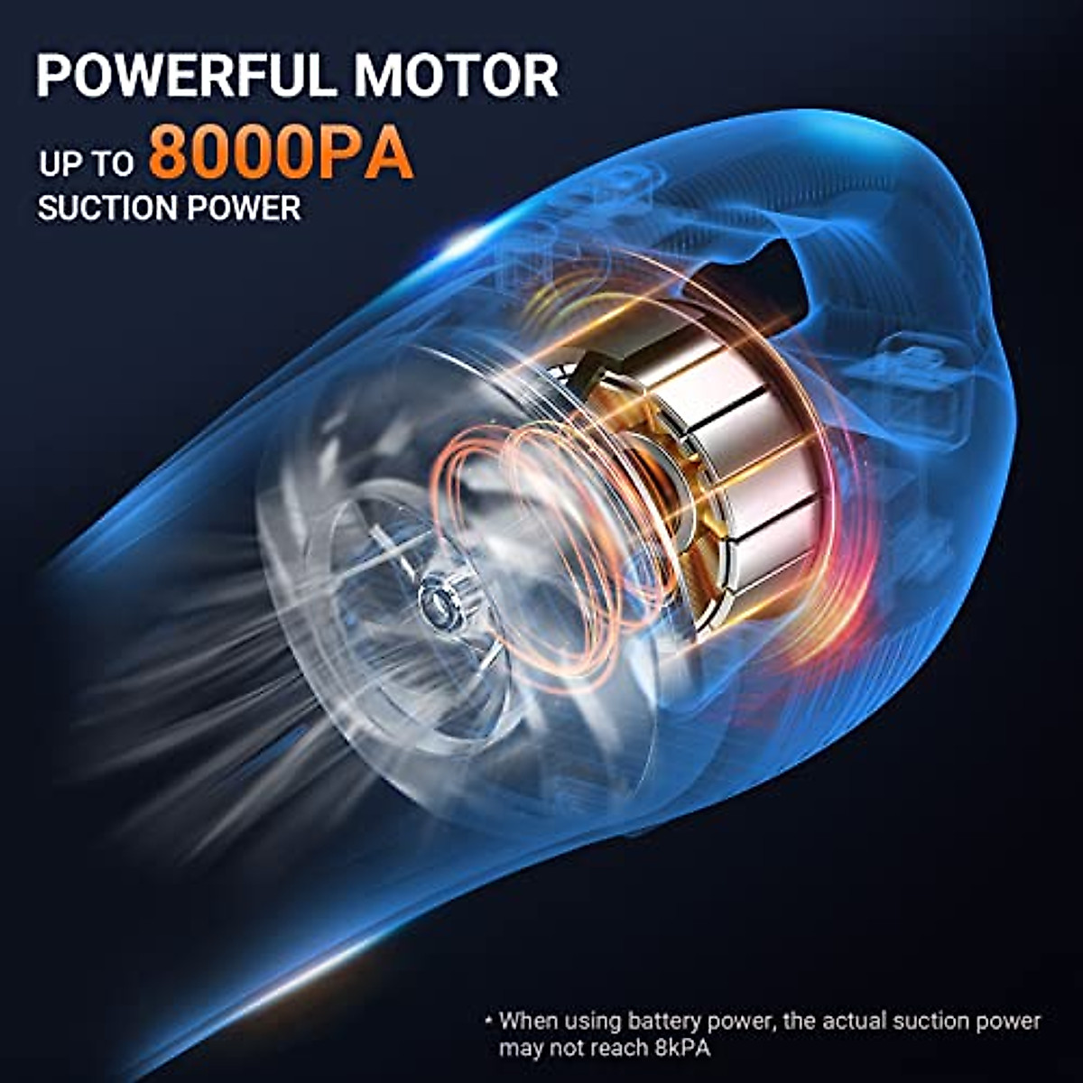 ENGINDOT Car Vacuum Cleaner, 8Kpa High Power Handheld Vacuum, 30 Mins Runtime 12V Cordless Car Vacuum, 2-Way Powered, Accessories Kit for Car Interior and Home Cleaning