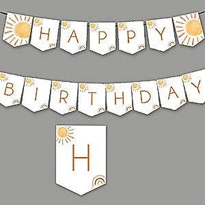 Boho Sun Happy Birthday Banner First Trip inspired Around The Sun Birthday Banner Boho Sun Party Decorations Boho Hippie Sunshine Boho Sun Baby Shower Party Supplies Decorations
