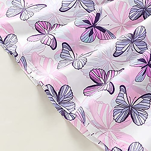 Toddler Girls Dress Butterfly Print Ruffle Sleeveless Baby Girl Dresses (Sister-Backless Dress, 2-3 Year)