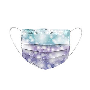 50Pcs Valentines Disposable Face_Masks for Adults Women Valentines Day Breathable Adult Holiday Face Protective Mask