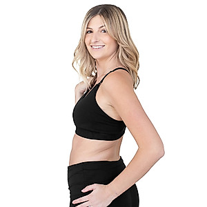 Kindred Bravely Sublime Sports Pumping Bra Hands Free | Patented All-in-One Nursing Bras for Breastfeeding and Pumping (Black, 2X)