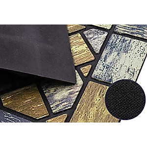 MTOUOCK Welcome Mats Outdoor, 17 * 30" Front Door Durable Mat for Non Slip Rubber Outdoor Home Entrance, Geometric Shape Style Outside Entry
