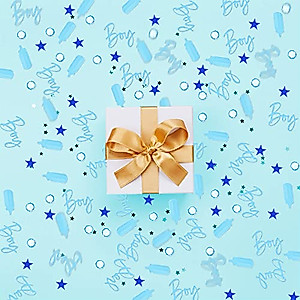 1000 Pieces Baby Shower Confetti - Baby Shower Decorations Blue Boy Table Scatter Confetti, Sprinkles Decor Confetti for Baby Shower Gender Reveal Party Supplies (Boy)