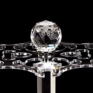 Elegant Desktop Crystal Glass Stemware Rack/Rotate 8 Wine Glass Storage Holder Stand Air Drying Rack