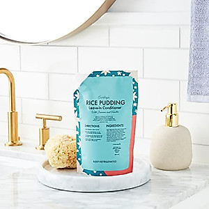 Ecoslay Rice Pudding Leave-In Conditioner for Curly & Dry Damaged Hair - Moisturizer & Detangler, Strengthens Fine Hair, Men & Women, 8oz