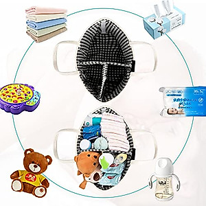 G.a HOMEFAVOR Baby Diaper Caddy Organizer - Extra Large Nappy Caddy Rope Nursery Storage Bin - Large Diaper Basket, 3 Compartments and 2 Removable Dividers, Grey