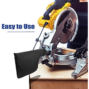 2pcs Dust Bag for Miter Saw, Model 255 Black Dust Collection Bags, Adjustable Outlet with Zipper for Miter Saw, Tank Belt Sander, Table Saw, Edge Planer, Diagonal Saw, 2 Pack