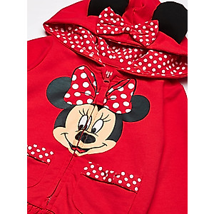 Disney girls Minnie Polka-dot Bow Hoodie Hooded Sweatshirt, Red, 6X-Large US