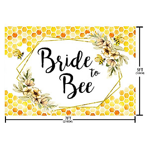 ABLIN 7x5ft Bride to Bee Bridal Shower Backdrop Gold Bee Honeycomb Photography Background Bee Theme Bridal Shower Decorations Wedding Bride to Be Engagement Banner Props (CQ270)