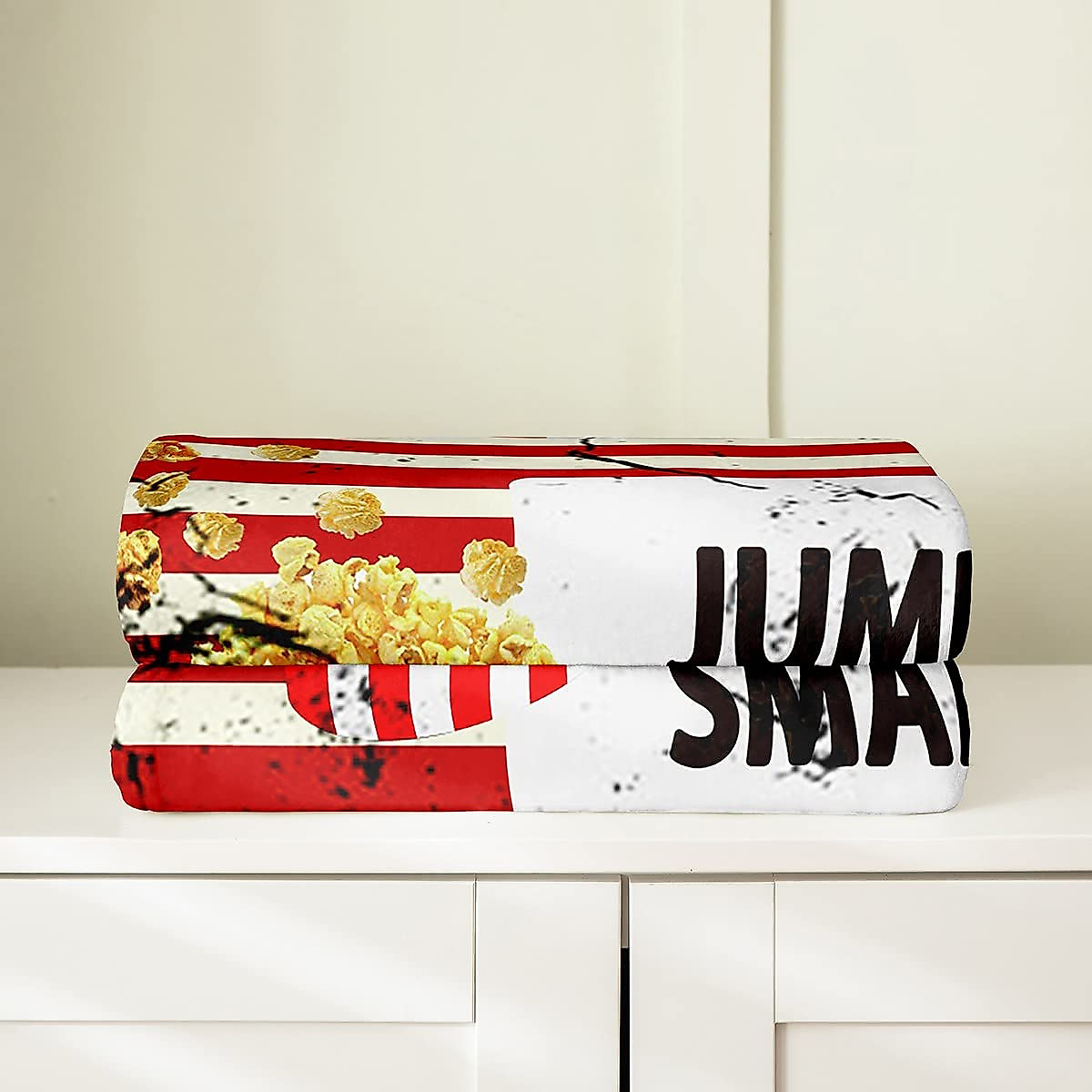 Feelyou Kids Popcorn Plush Throw Blanket, 40"x50" Movie Theater Blanket for Boys Teens DecorMovie Night Flannel Fleece Blanket Set Cinema Movie Ticket Bedroom