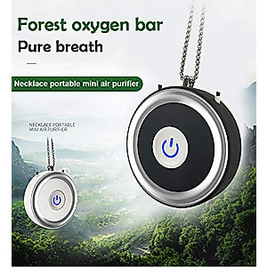 CKTUSJ Portable Air Purifier Necklace, Travel Personal Mini Air Purifier, Ion Generator Air Cleaner, Compact USB Charging, Remove Pets Smell, Smoke and Dust for Car,Airplane,Office,Bedroom and Travel